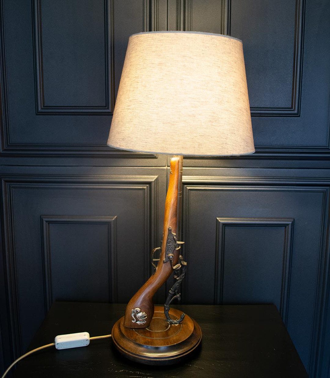 Vintage Unique Table Lamp Musket Rifle Western Style 70s - Etsy