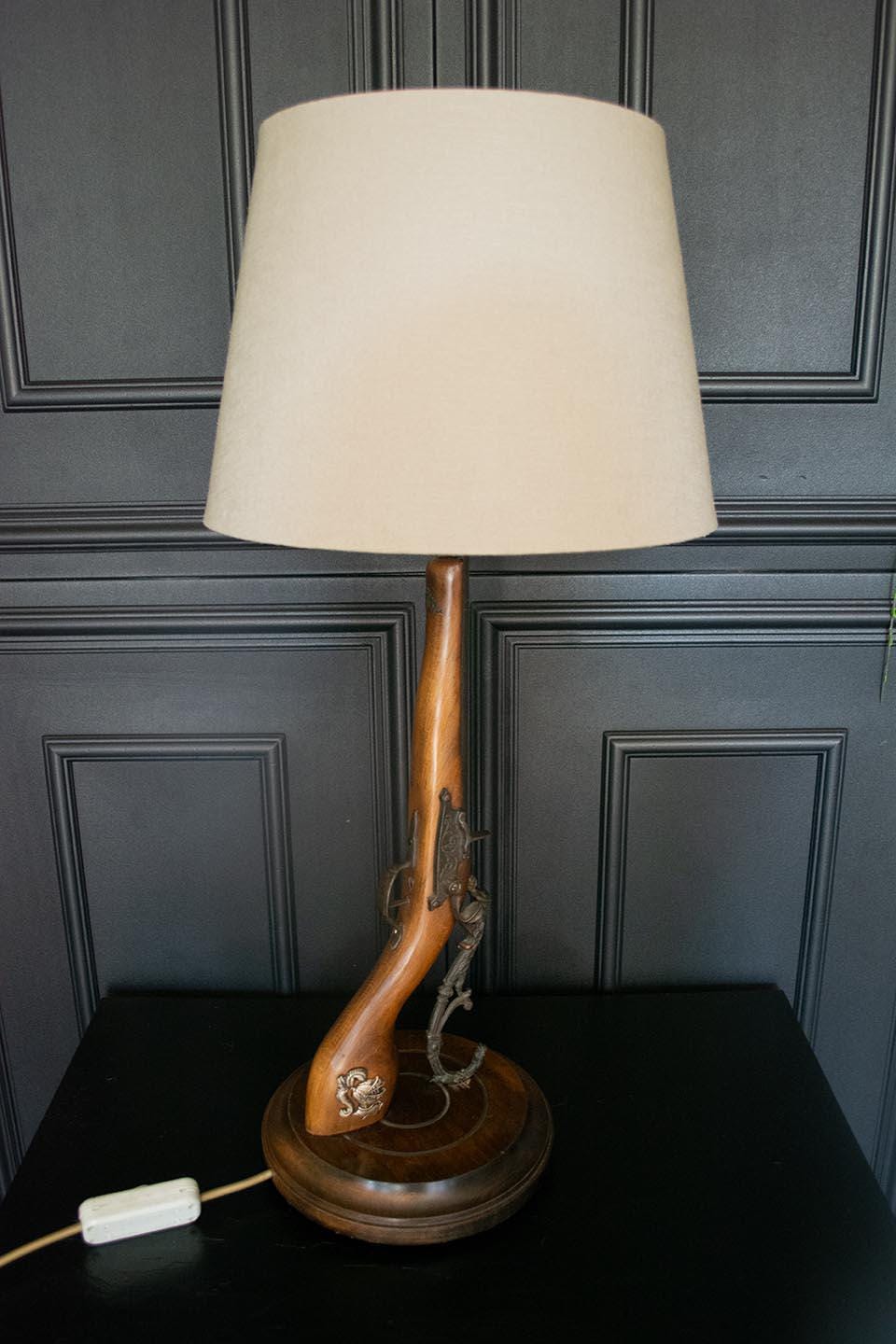 Vintage Unique Table Lamp Musket Rifle Western Style 70s - Etsy