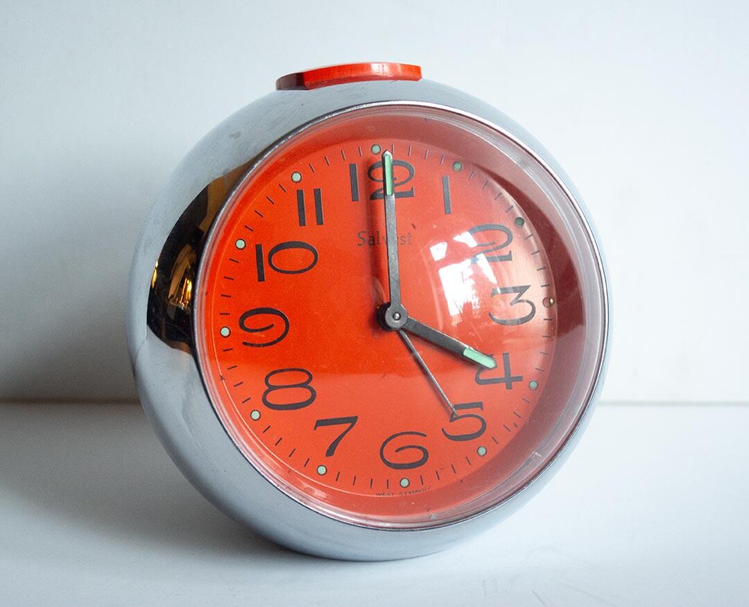 Original Mid-century Space Age Globe Clock Alarm Clock Salvest West ...