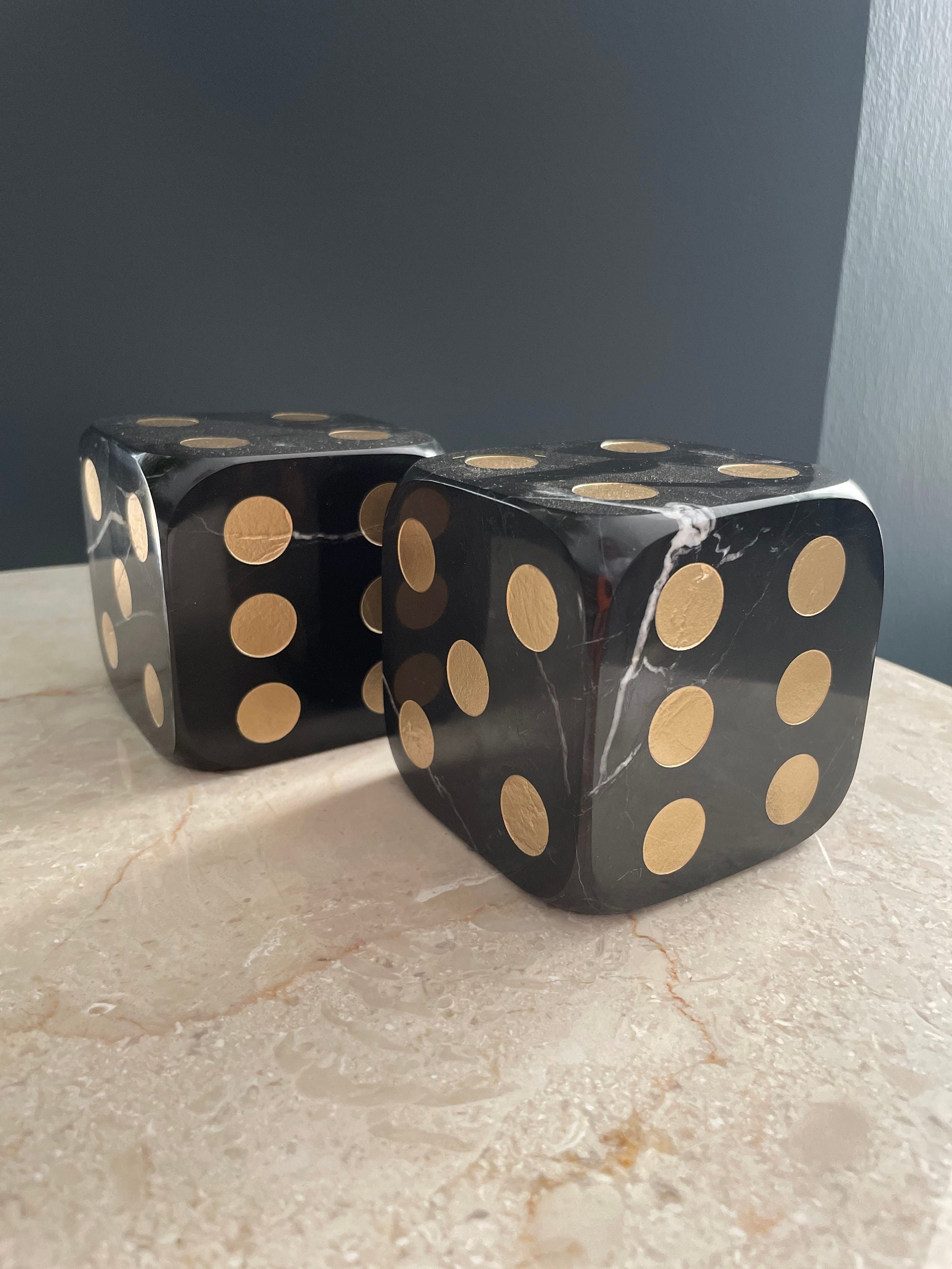 Marble Dice Decoration Object, Luxury Handcrafted Office Gift, Fathers ...