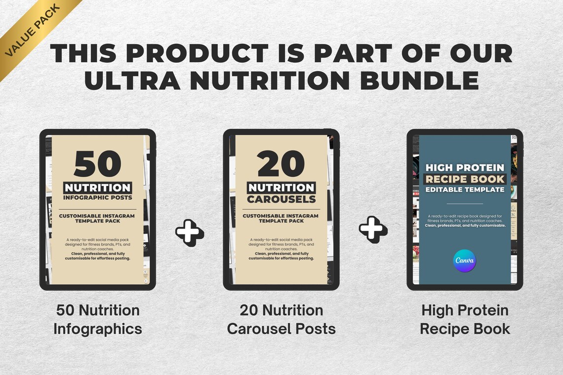 50 Posts | Pre-done Nutrition Bundle | Ready-to-post Social Media ...