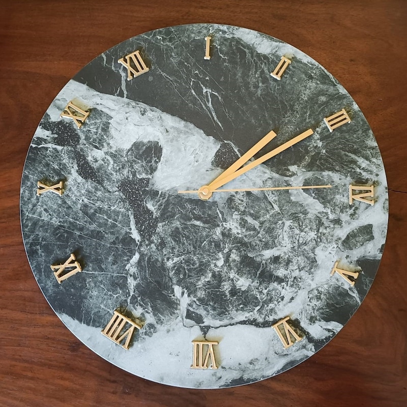 Marble Clock - Etsy