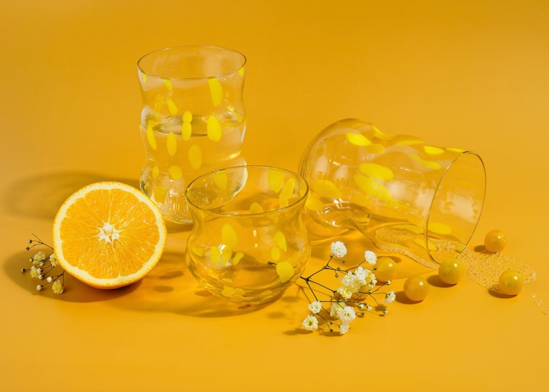 Handblown Drinking Glass Ripple Design | Spotty Body Collection, Tall ...