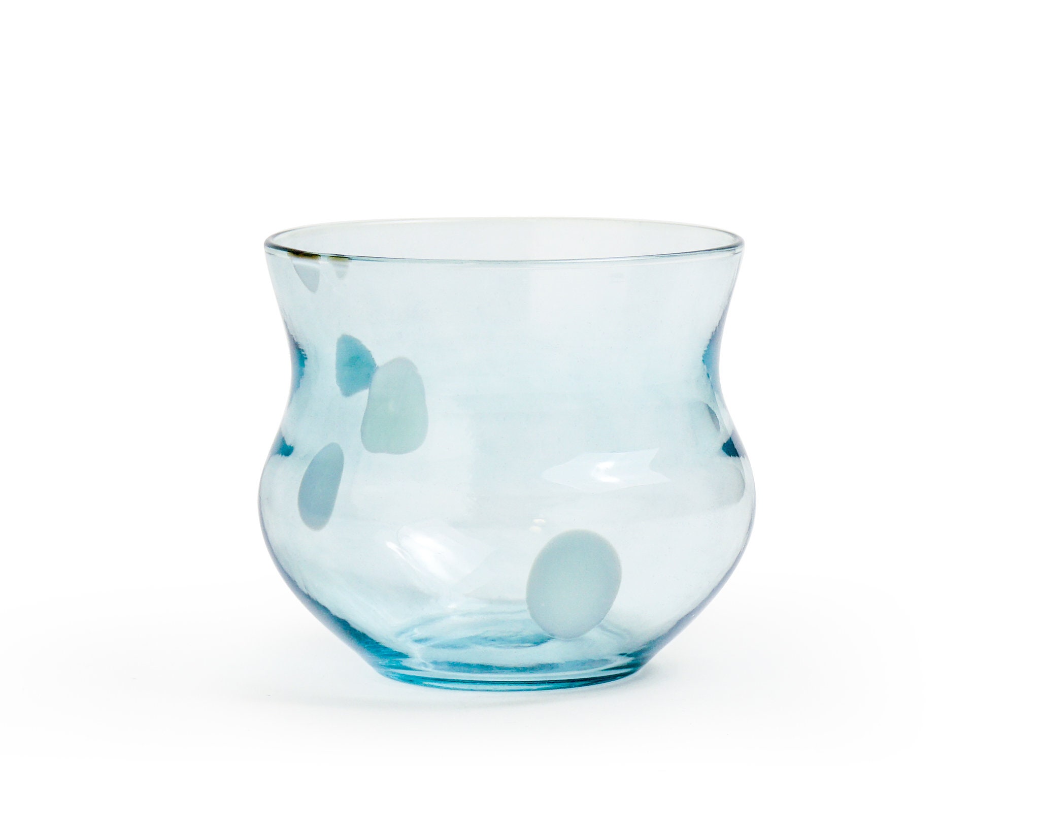Handblown Drinking Glass Ripple Design Spotty Body Collection, Short ...