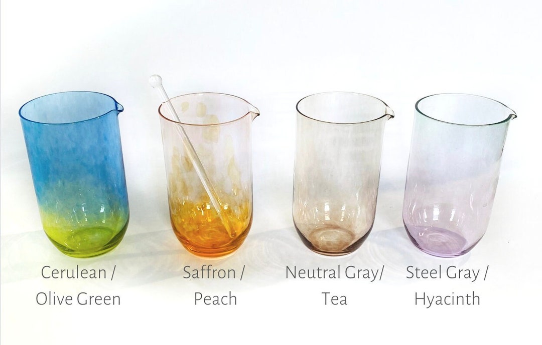Handblown Cocktail Mixing Glass With Stir Stick | Asheville, NC - Etsy