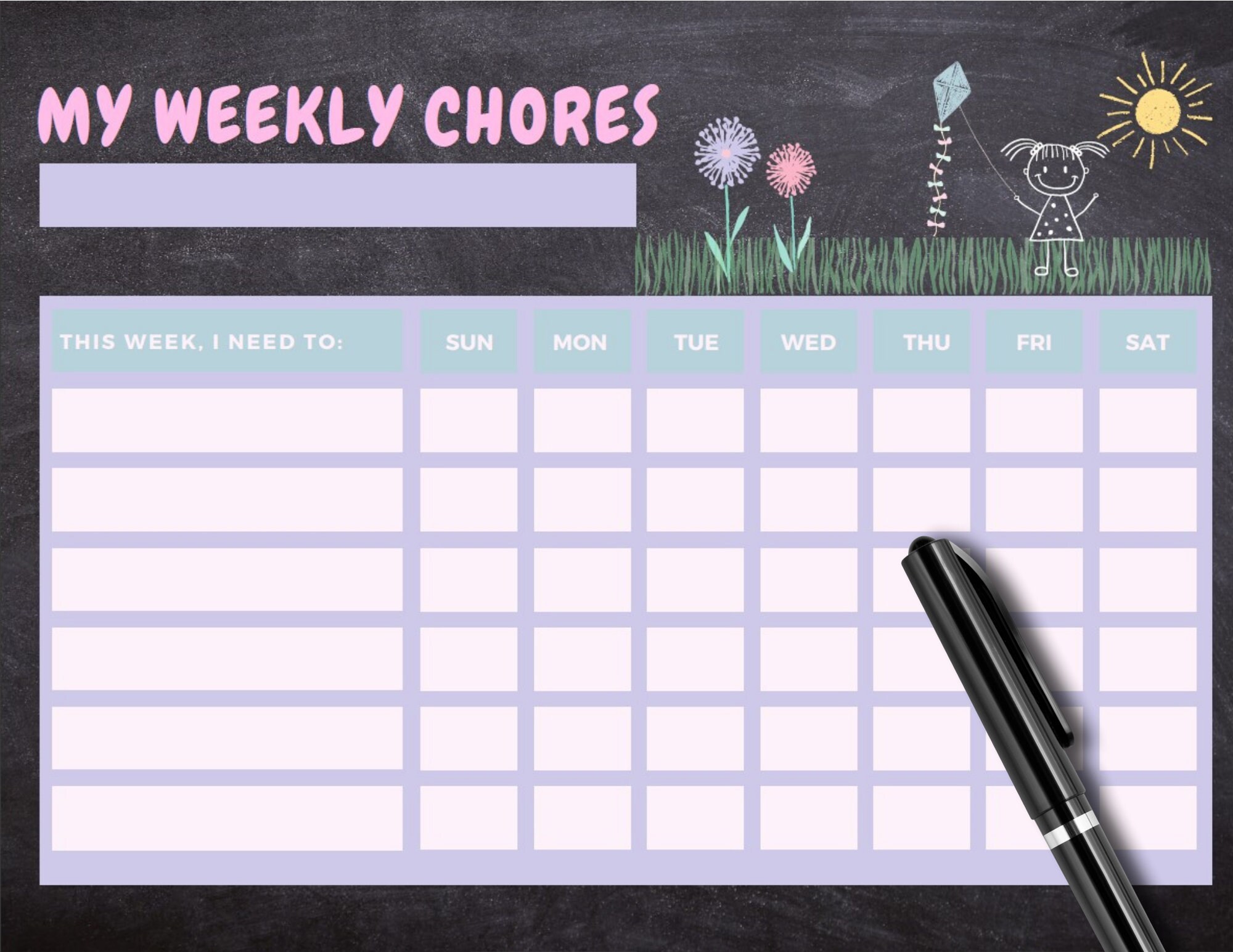 Daily Chore Chart PDF Editable and Printable for Kids and Toddlers ...