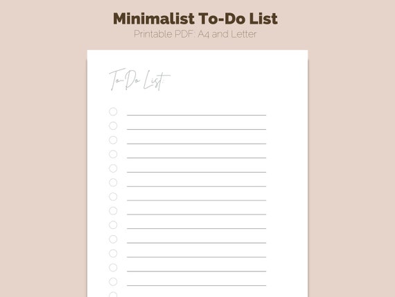 Simple to Do List Printable to Do List Template Blank to | Etsy