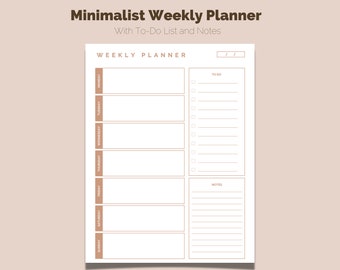 Weekly Planner Printable to Do List | Neutral Colors to Do List ...