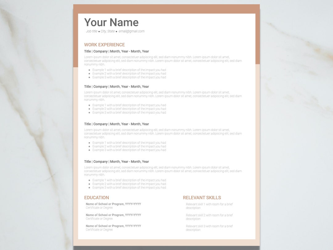 Google Docs Resume Template | Customizable Modern Resume | Creative ...