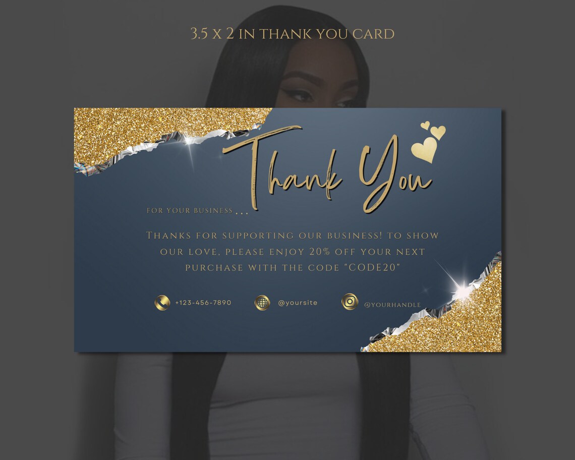 Luxury Hair Bundle Wrap Hang Tags and Thank You Card Kit DIY - Etsy
