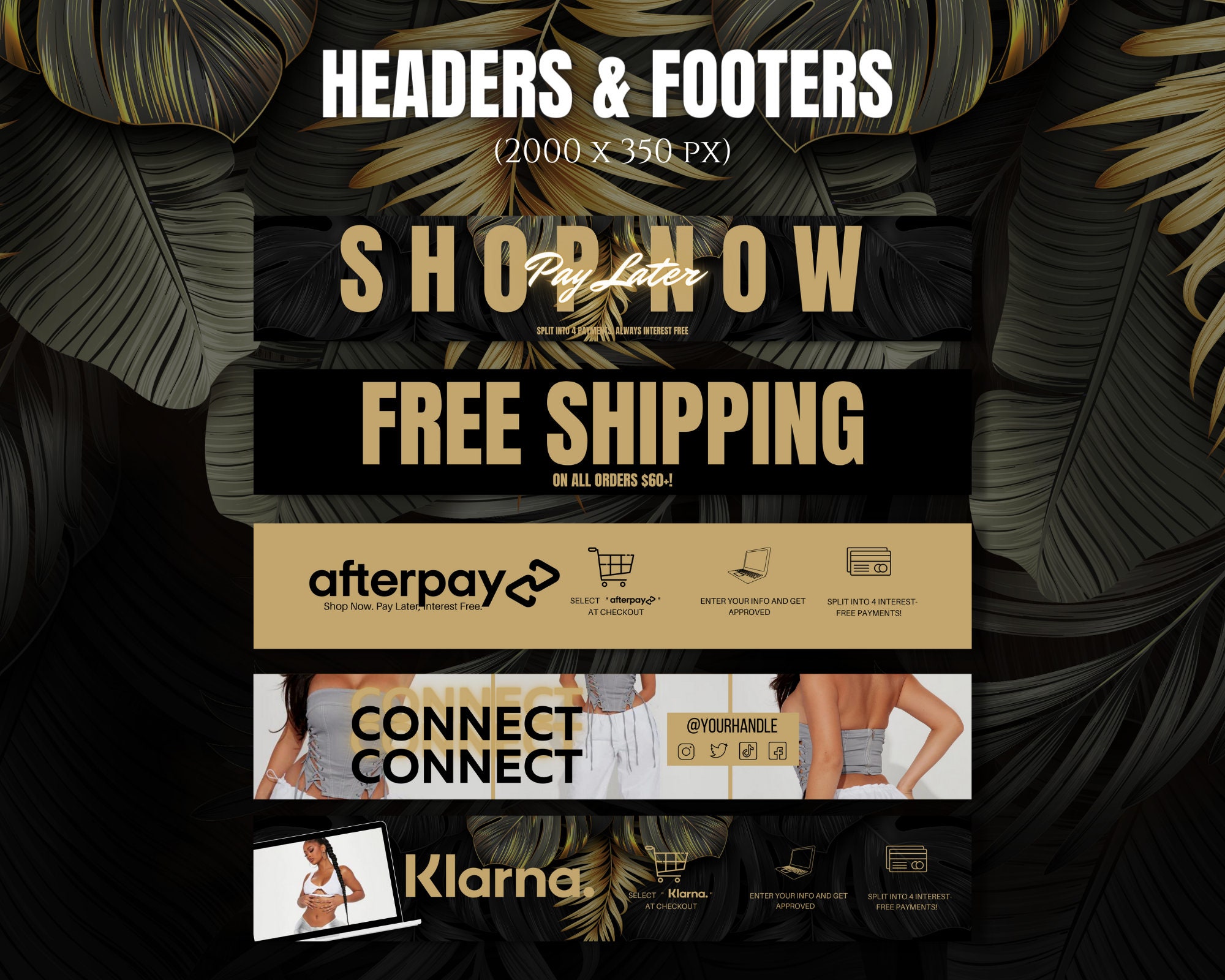 DIY Boutique Website Banner Kit| Fits Shopify, Wix, Big Cartel Themes ...