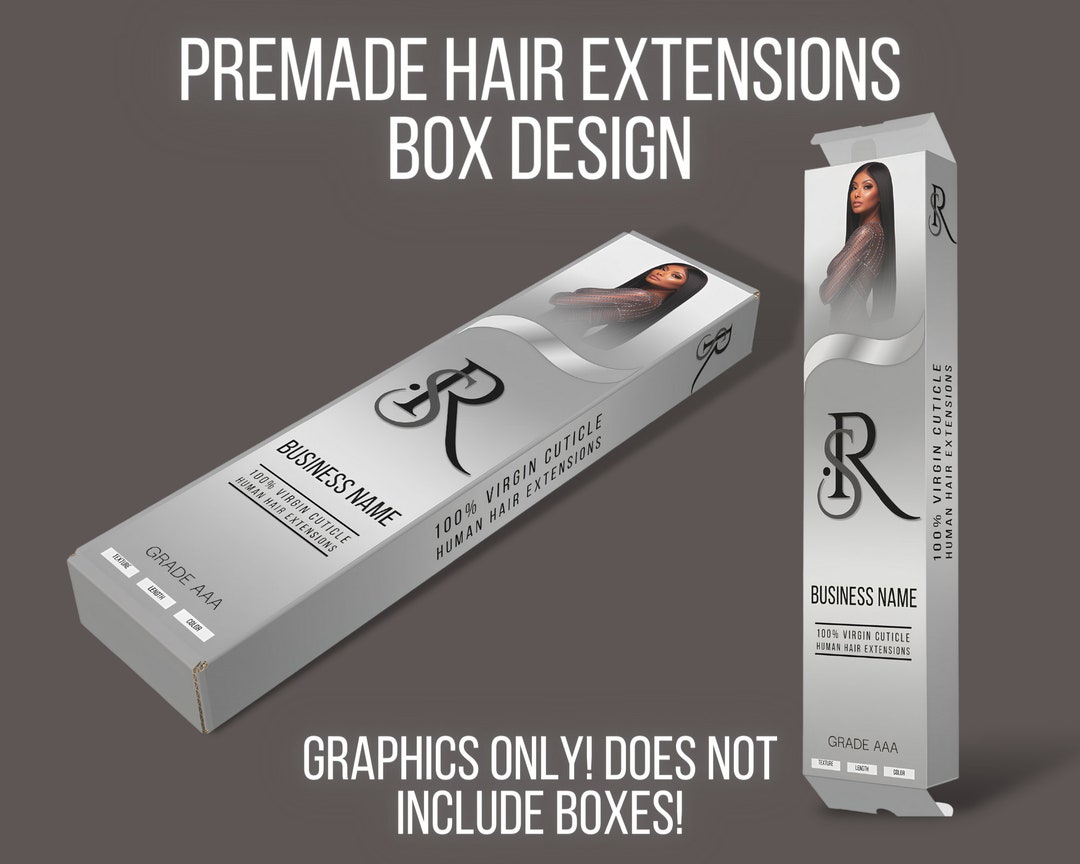 DESIGN ONLY| Hair Extensions Box Design Customized to Your Business ...