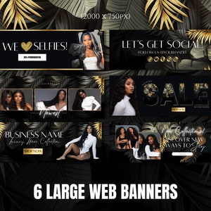 DIY Hair Website Banner Kit| Shopify Hair Extensions or Wig Boutique ...