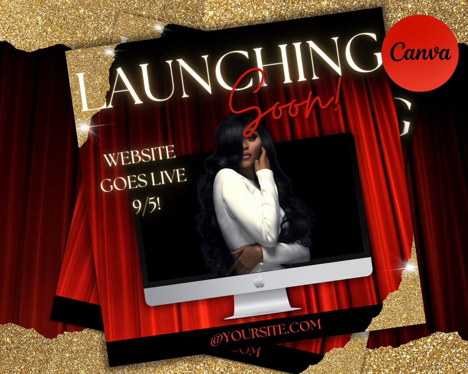 DIY Launching Soon Hair Social Media Flyer| Editable in Canva| Luxury ...