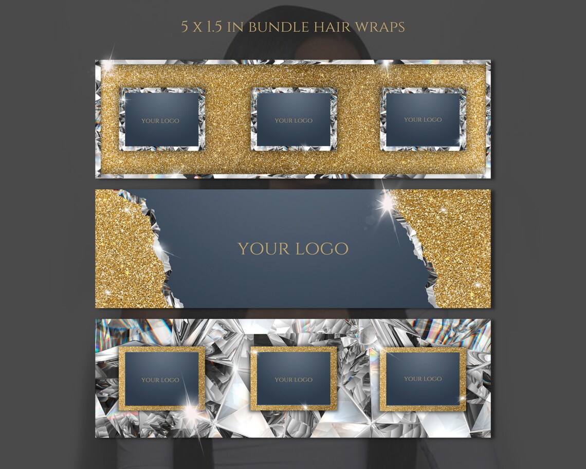 Luxury Hair Bundle Wrap Hang Tags and Thank You Card Kit DIY - Etsy