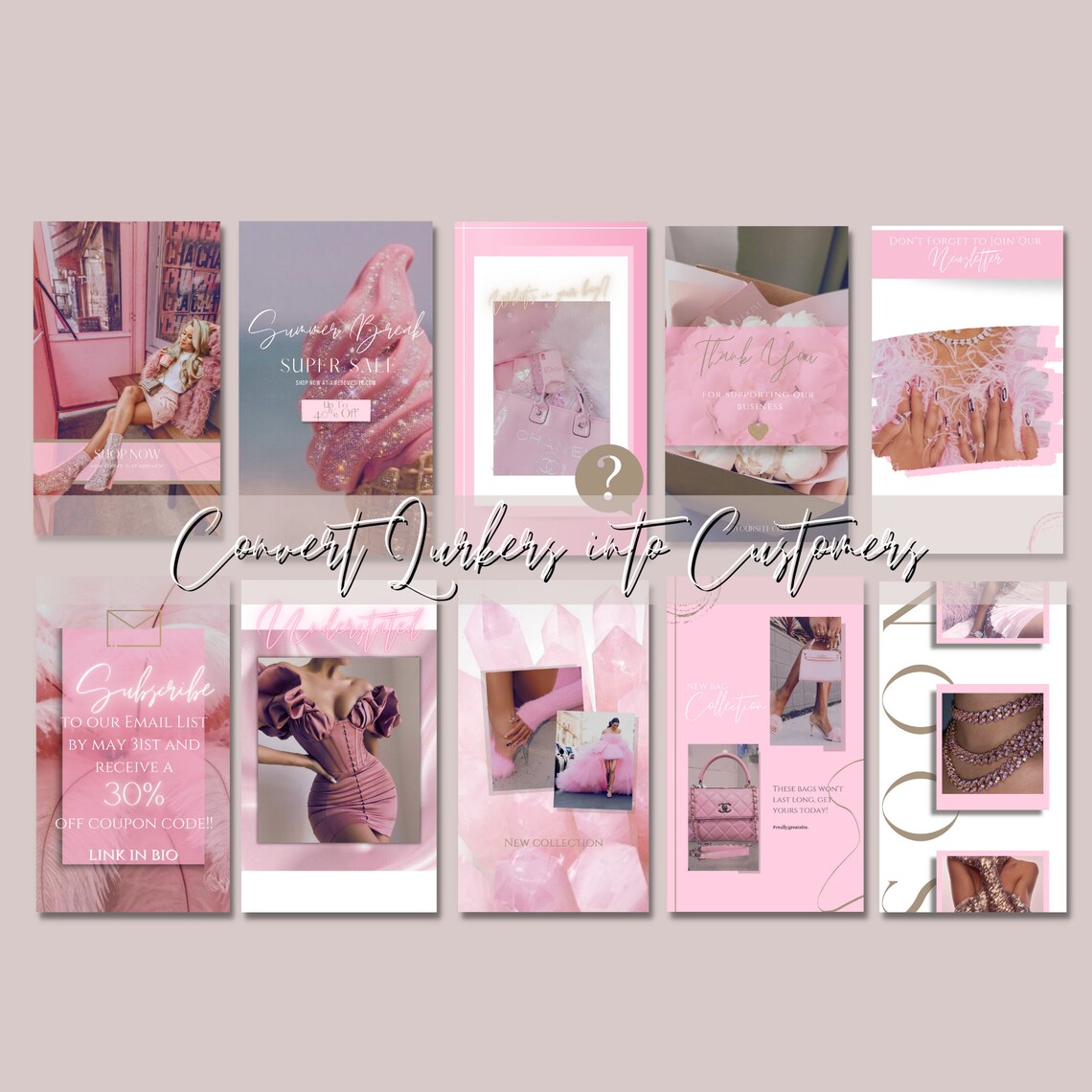 30 Pink Glam Instagram Story Template for Your Boutique - Etsy