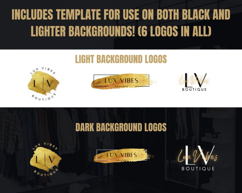 DIY Luxury Logo Set for Boutique or Beauty Business| Black and Gold ...