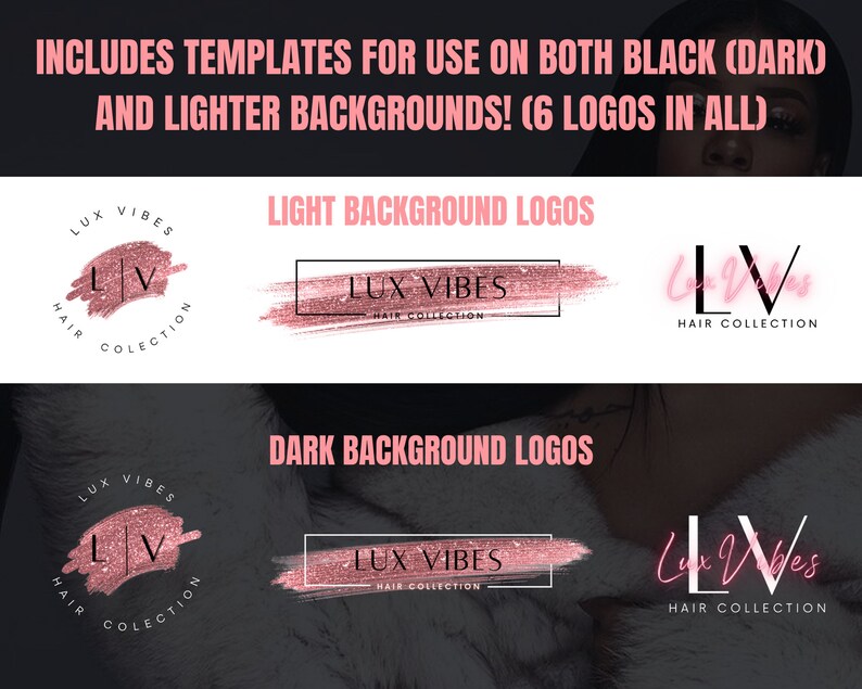 DIY Luxury Logo Set for Boutique or Beauty Business| Black and Rose ...