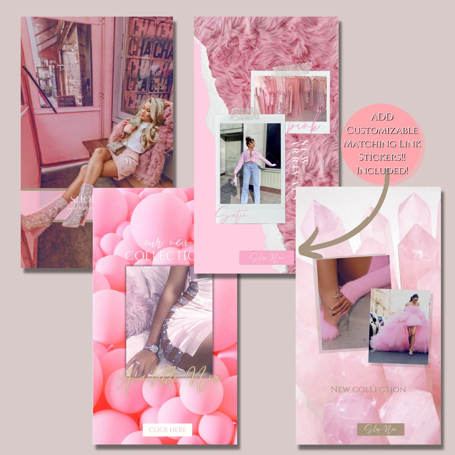 30 Pink Glam Instagram Story Template for Your Boutique - Etsy