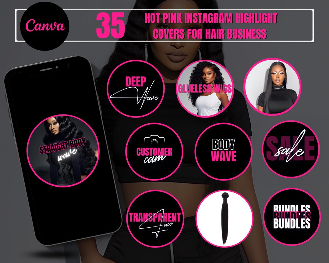 Instagram Highlight Covers for Hair Business| Hot Pink Story Icons| DIY ...