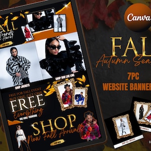 Fall Season Website Banner Kit| Web Banner Template Set| Clothing ...