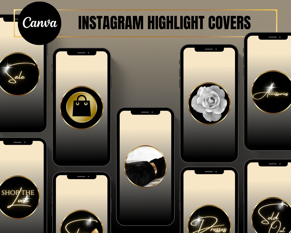 Instagram Highlight Covers for Luxury Clothing Boutique Black - Etsy