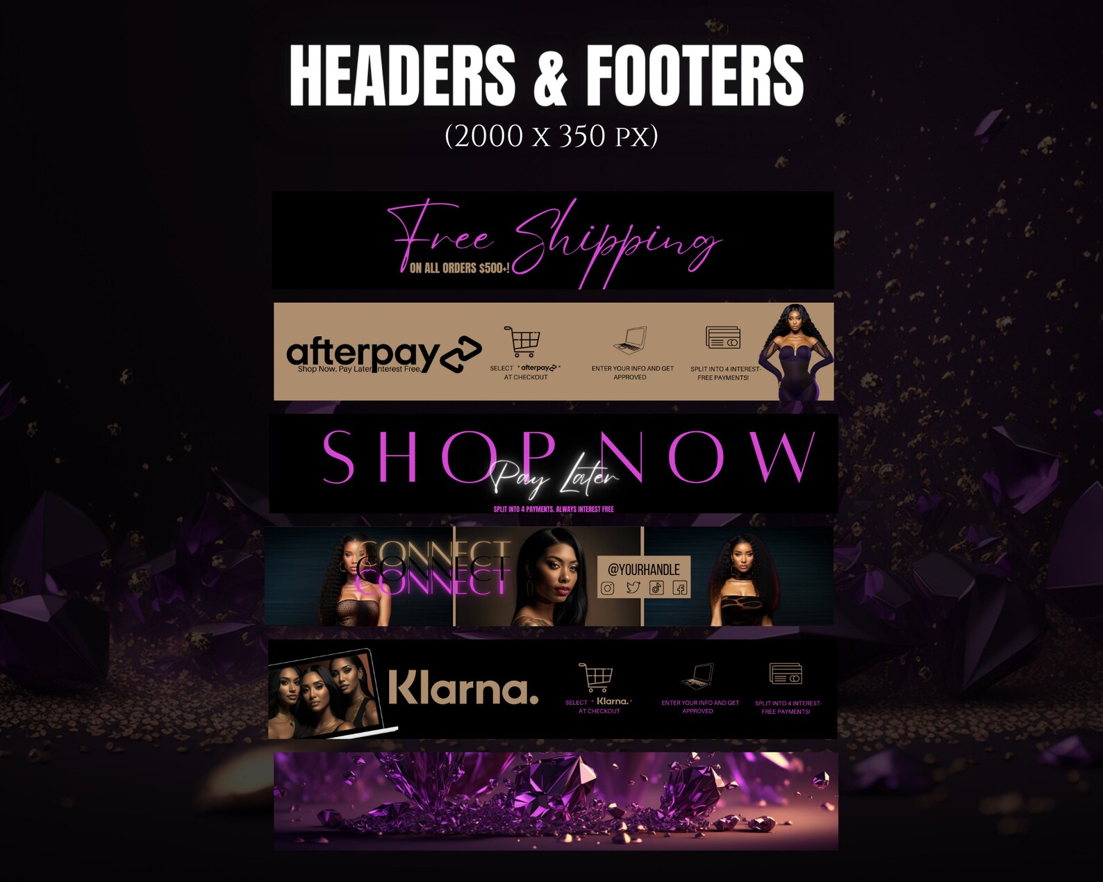 DIY Hair Website Banner Kit| Shopify Hair Extensions or Wig Boutique ...
