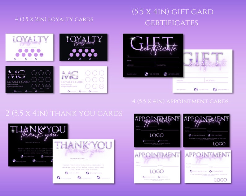 Purple Beauty Branding Kit Set Bundle| Luxury Business Stationery for ...