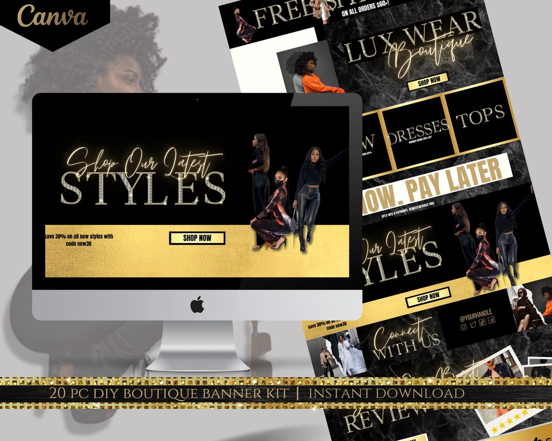 DIY Web Banner Kit| Shopify Clothing Apparel Business Website Design ...