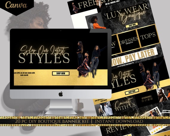 DIY Web Banner Kit Shopify Clothing Apparel Business Website - Etsy