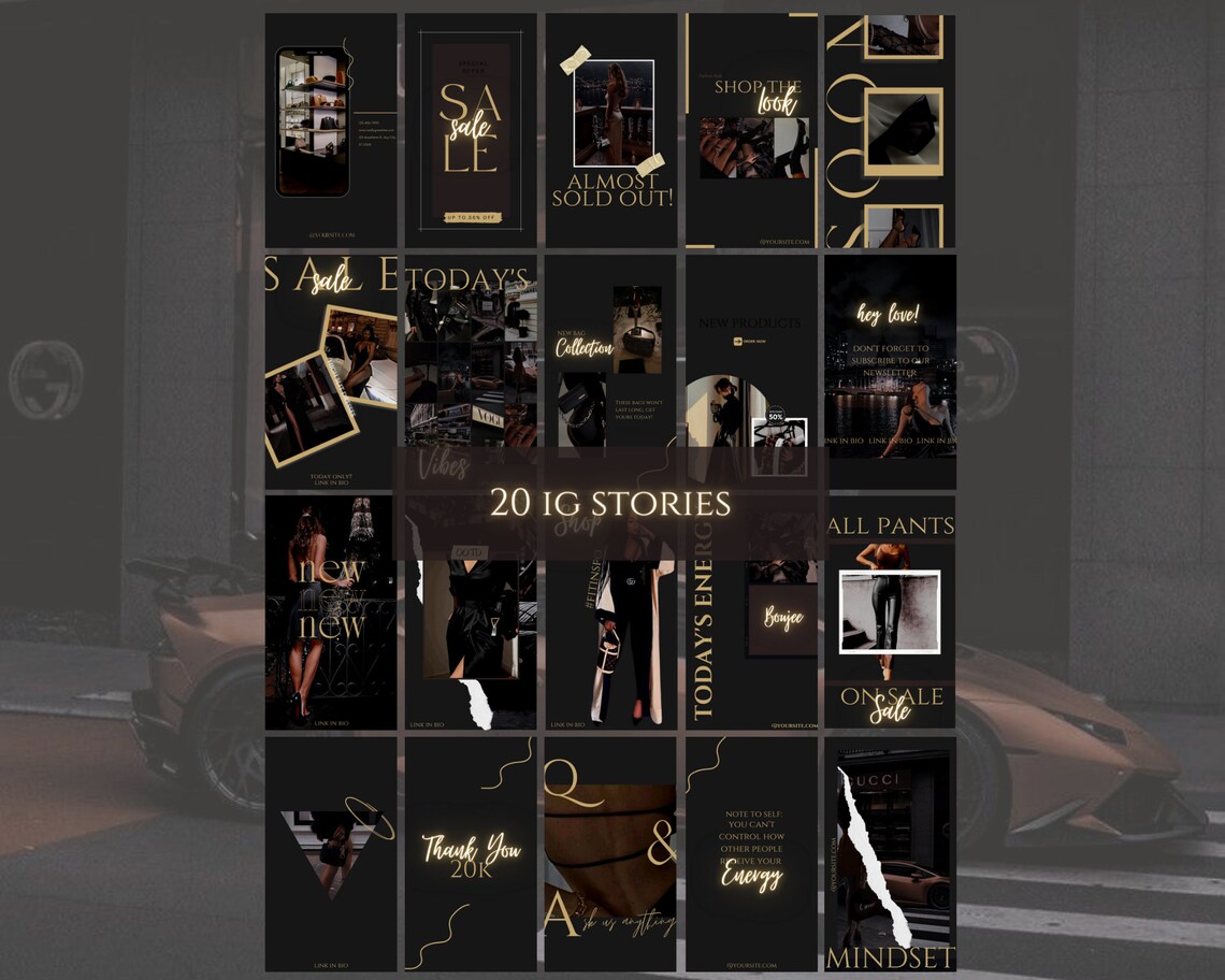 Instagram Post Templates| Dark Luxury Blogger| Black Luxurious Social ...