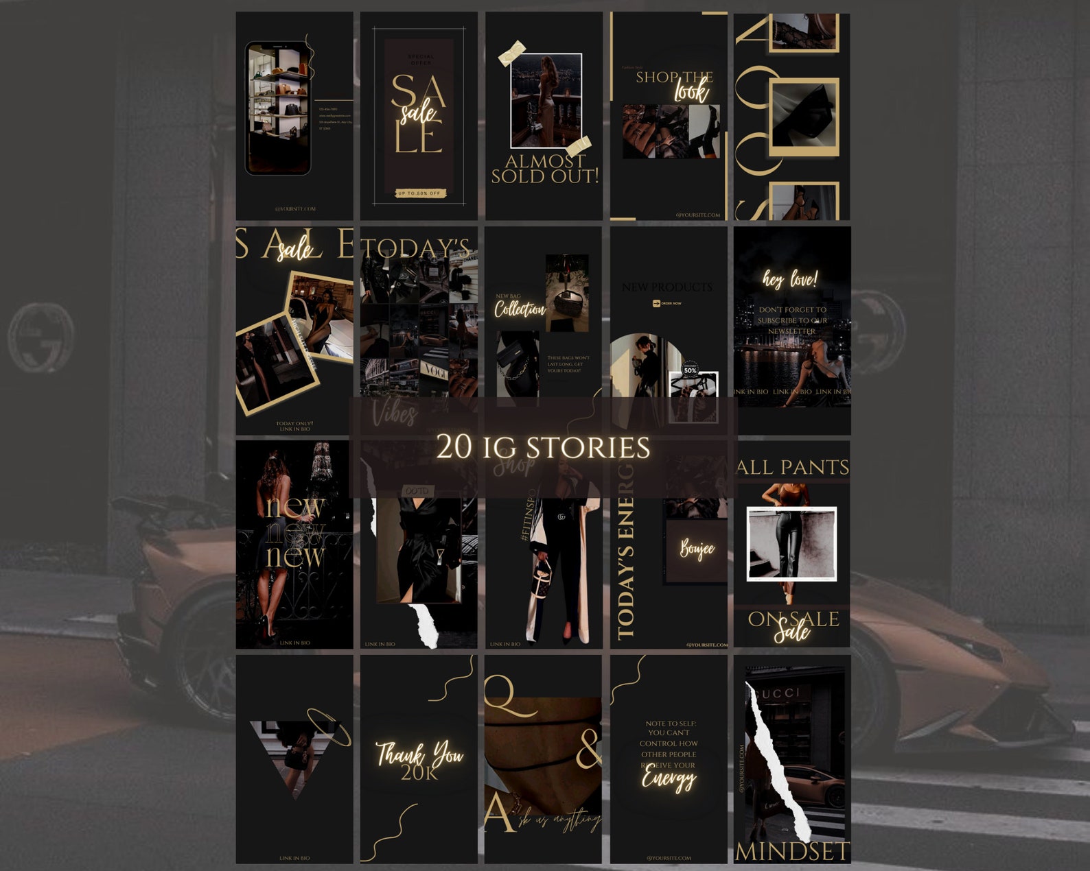 Instagram Post Templates| Dark Luxury Blogger| Black Luxurious Social ...