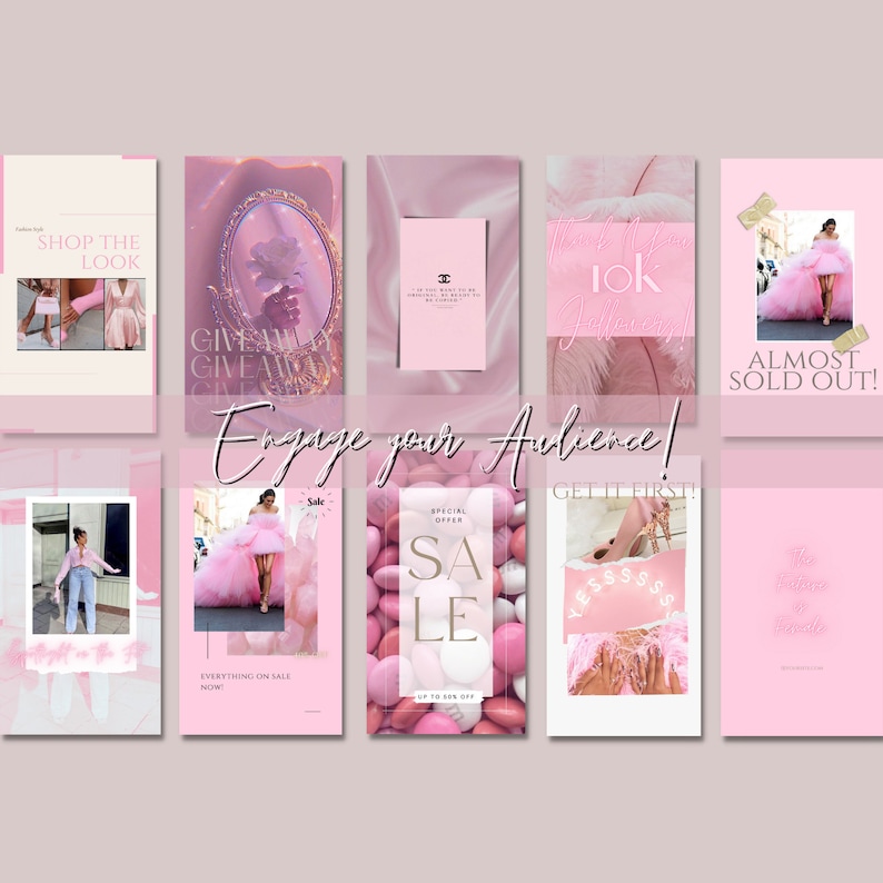 30 Pink Glam Instagram Story Template for Your Boutique - Etsy