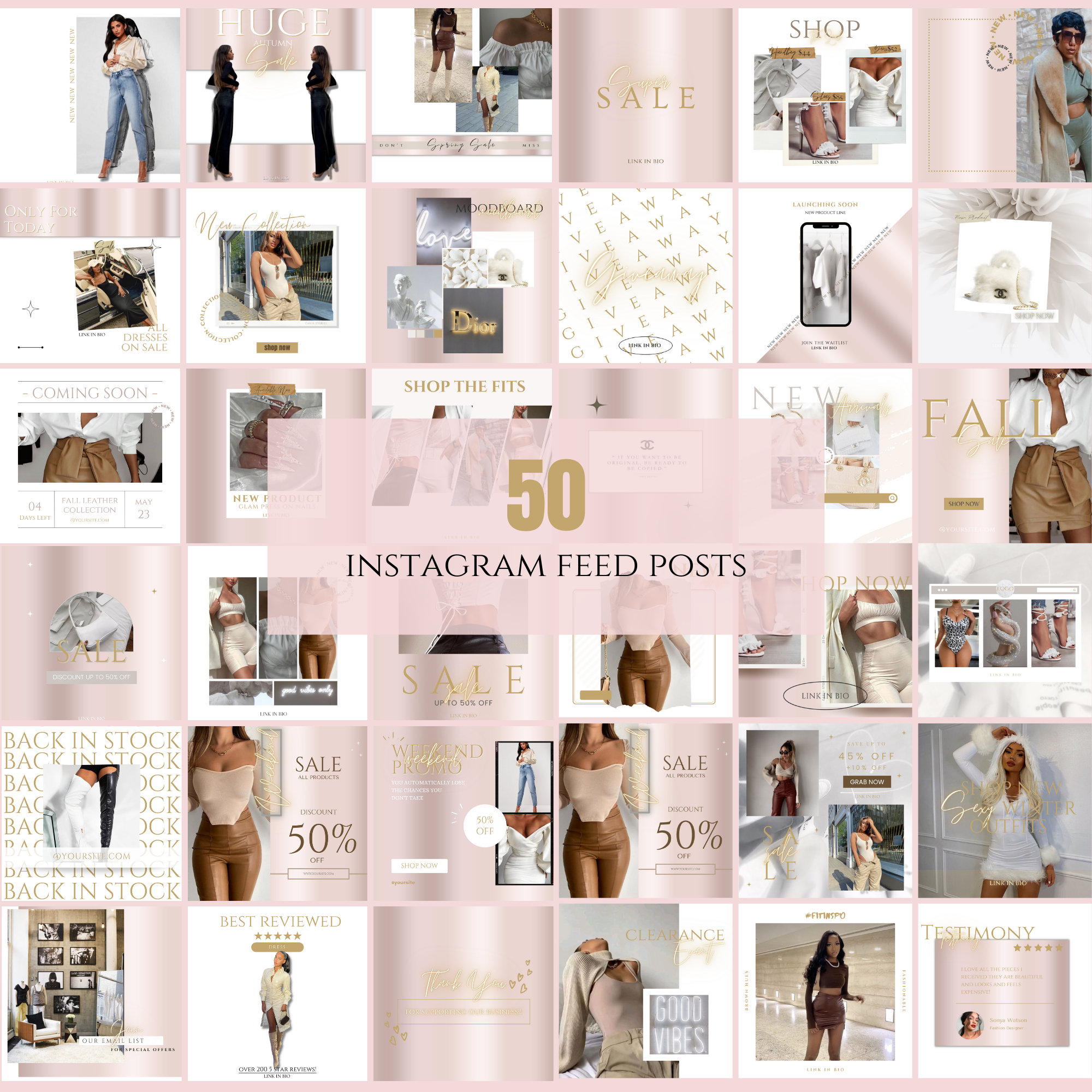 70 Instagram Post Templates Clothing Ecommerce Social Media - Etsy
