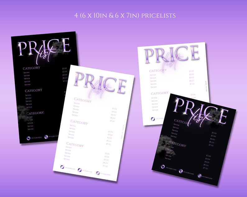 Purple Beauty Branding Kit Set Bundle| Luxury Business Stationery for ...