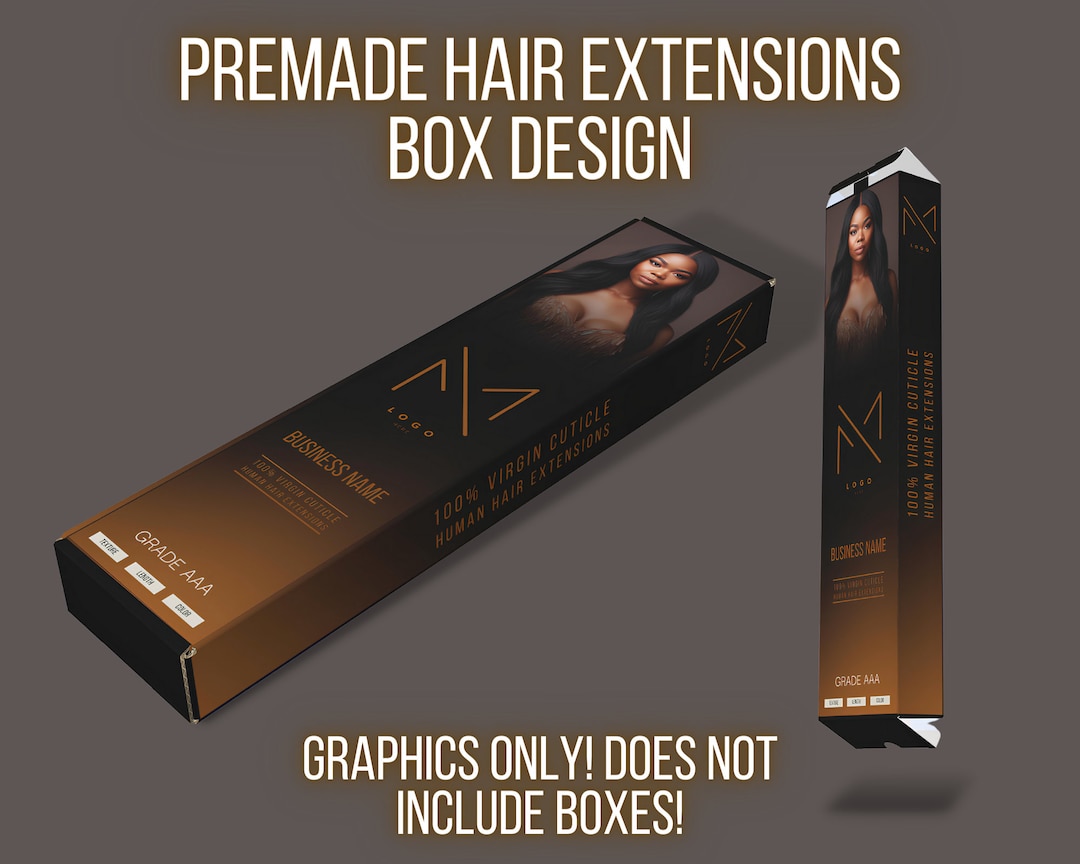 DESIGN ONLY| Hair Extensions Box Design Customized to Your Business ...