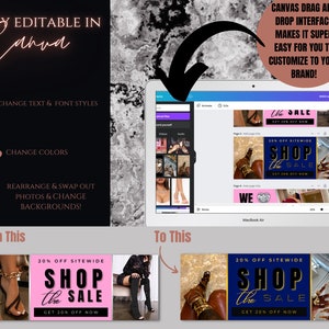 DIY Boutique Website Banner Set| Shopify Wix Clothing Retail Business ...