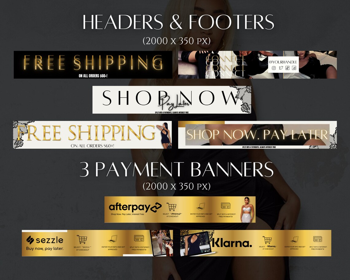 DIY Web Banner Kit| Shopify Wix Clothing Boutique Website Design ...