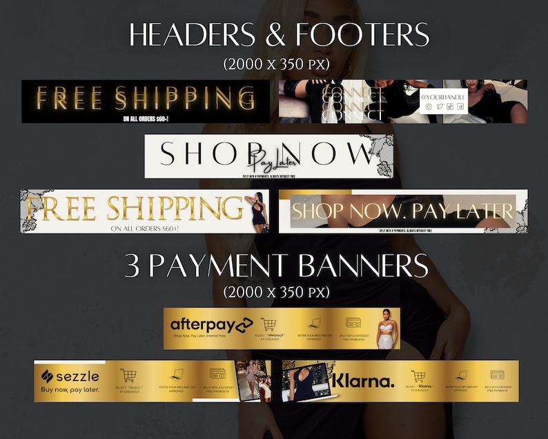 DIY Web Banner Kit| Shopify Wix Clothing Boutique Website Design ...