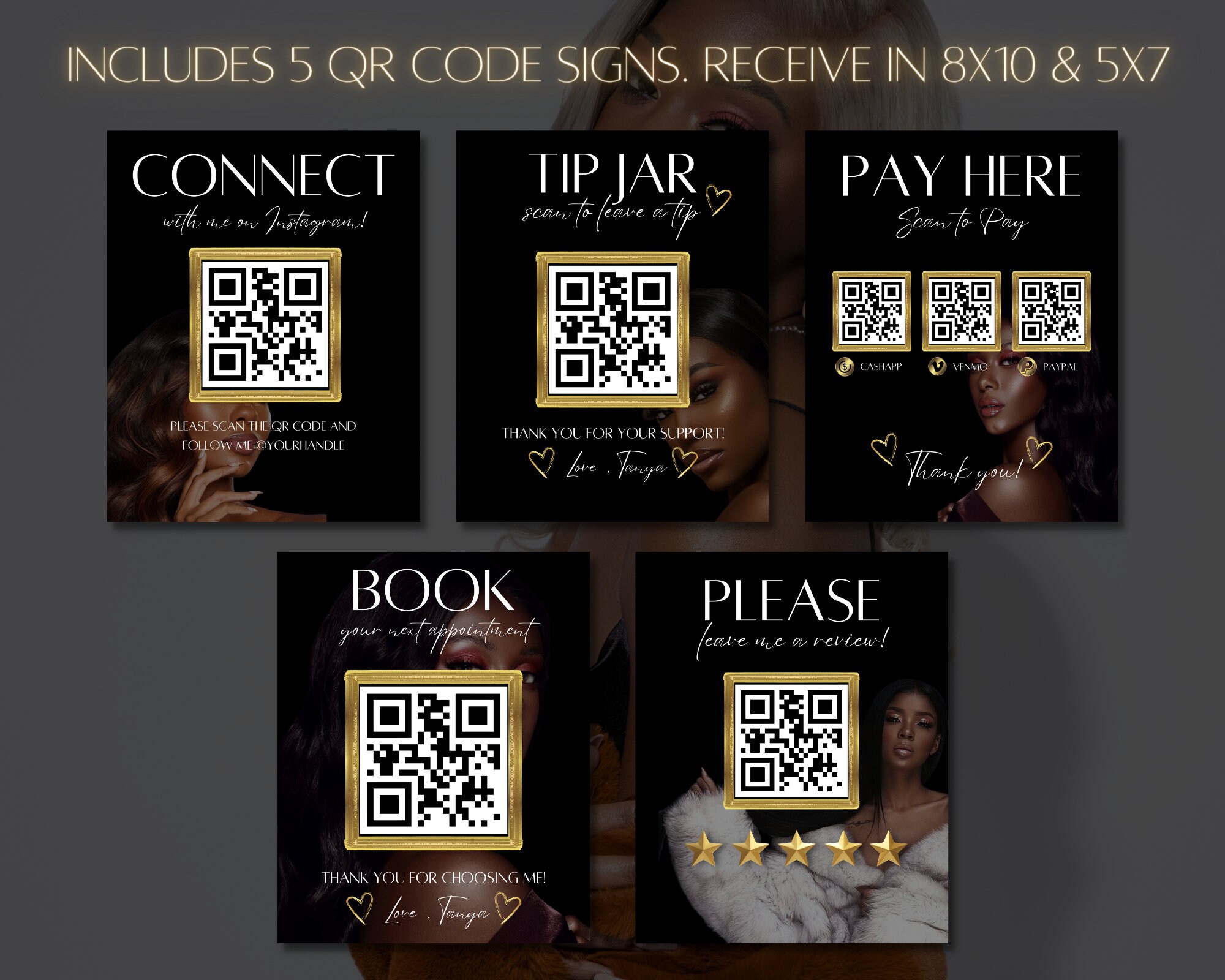 Editable QR Code Display Sign Templates for Hair Salon| Printable| Wig ...