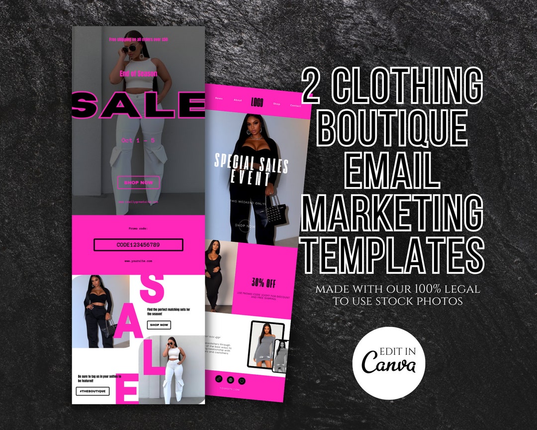 DIY Email Marketing Newsletter Templates for Clothing Boutique Business ...