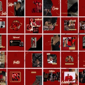 70 Red Luxury Instagram Post Templates for Blogger or Fashion Ecommerce ...