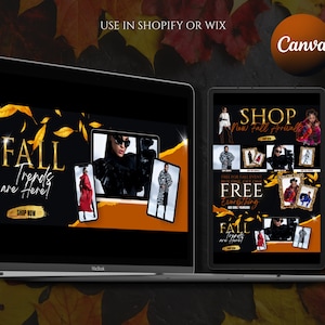 Fall Season Website Banner Kit| Web Banner Template Set| Clothing ...