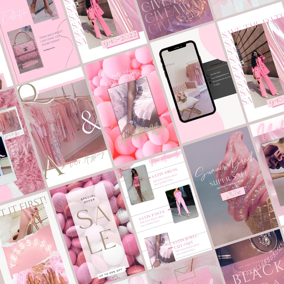 30 Pink Glam Instagram Story Template for Your Boutique - Etsy