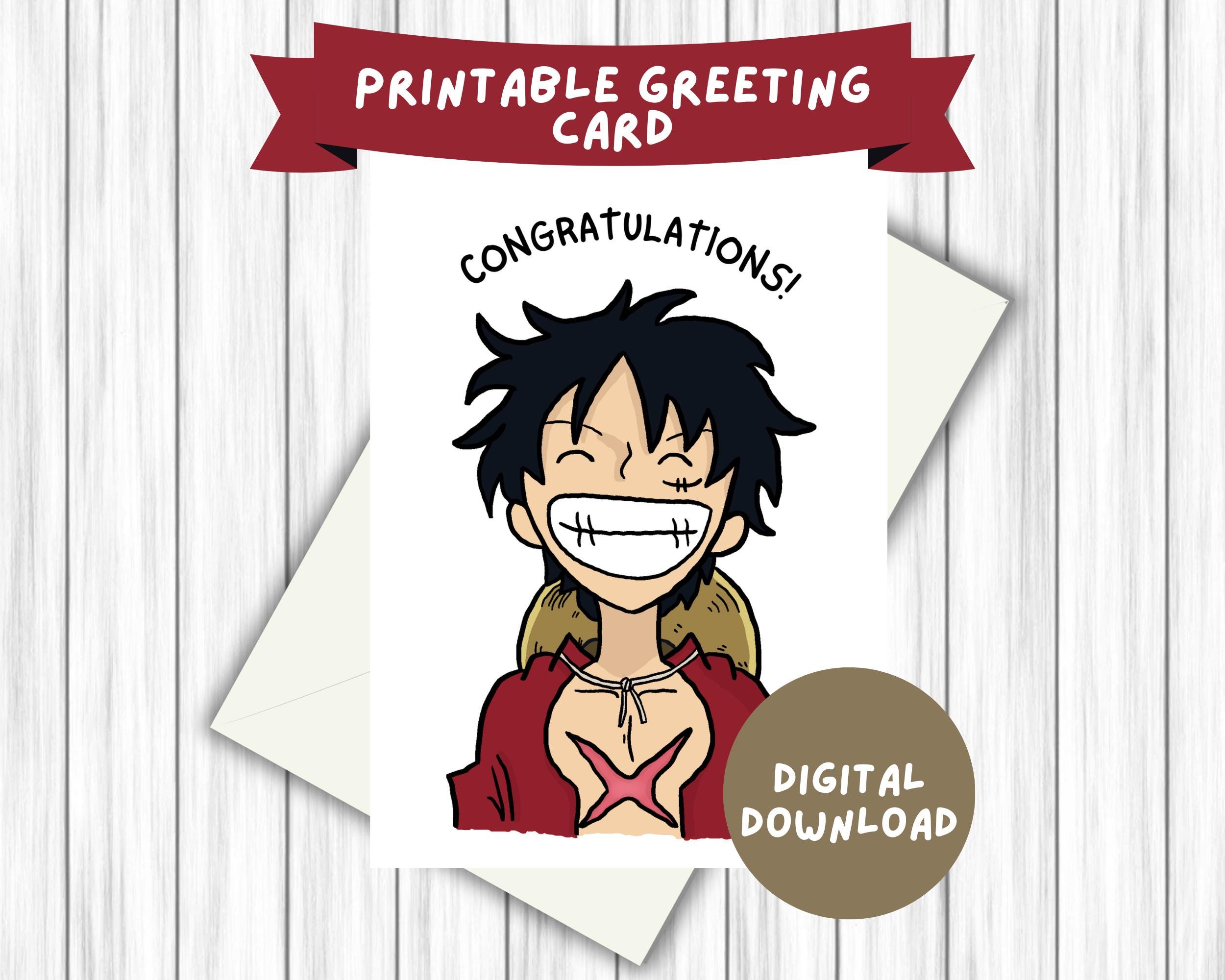 Anime Congratulations Card | PDF Instant Download | Anime Celebration ...