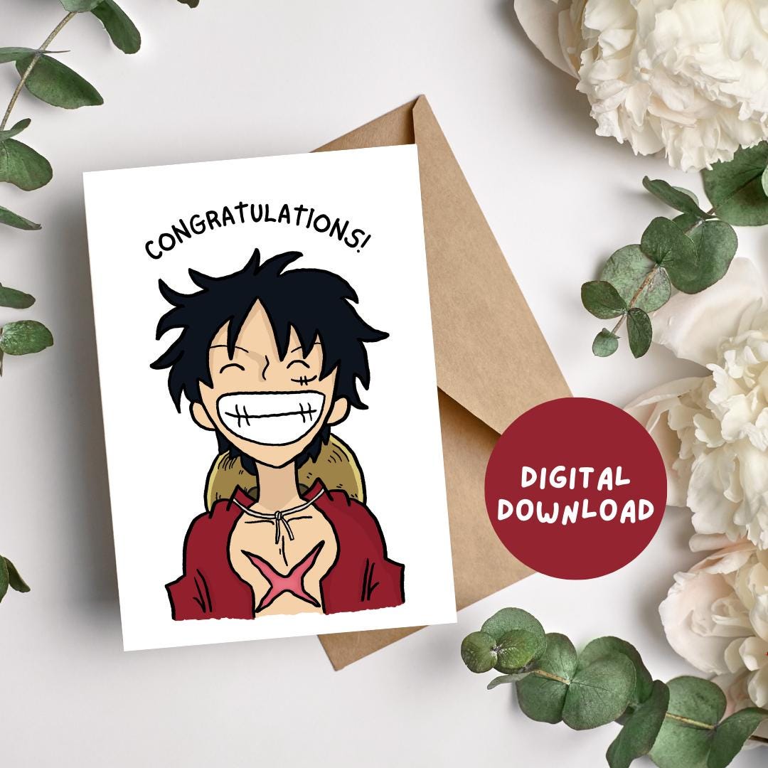 Anime Congratulations Card | PDF Instant Download | Anime Celebration ...
