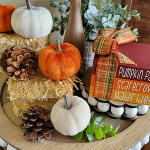 Fall Book Stack, Fall Tiered Tray Decor, Mini Wooden Books, Fall Decor ...