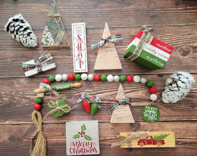 Christmas Tiered Tray Decor Bundle, Christmas Decor, Home Decor, Tiered ...