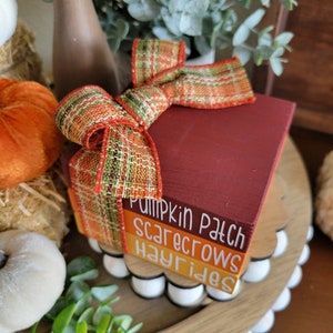 Fall Book Stack, Fall Tiered Tray Decor, Mini Wooden Books, Fall Decor ...