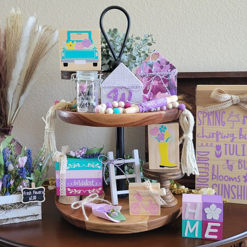 Spring Tiered Tray - Etsy